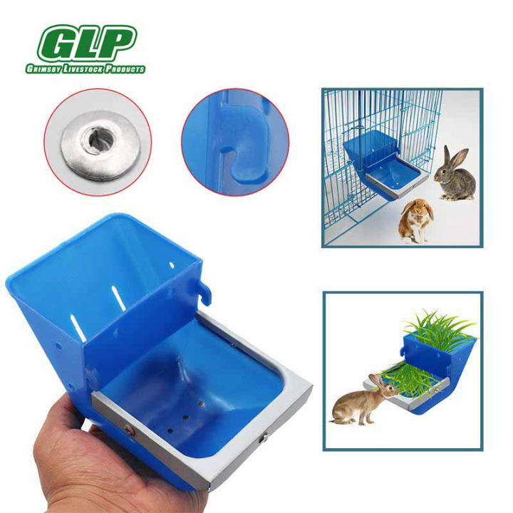 GLP Rabbit J-Feeder for Pet Cage with Side Hook and No Sharp Edges for ...