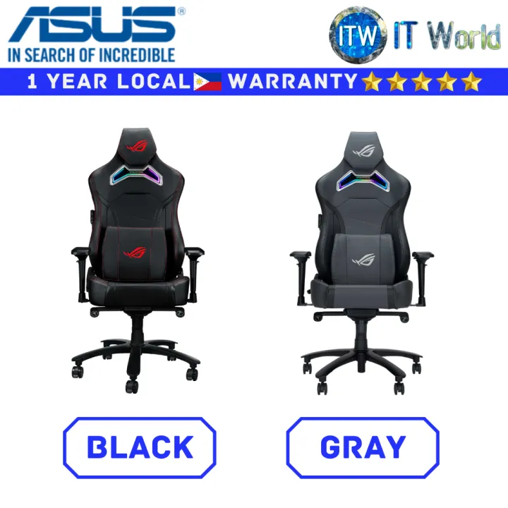 Itw | ASUS Gaming Chair ROG Chariot X AURA RGB (Black | Gray) | Lazada PH