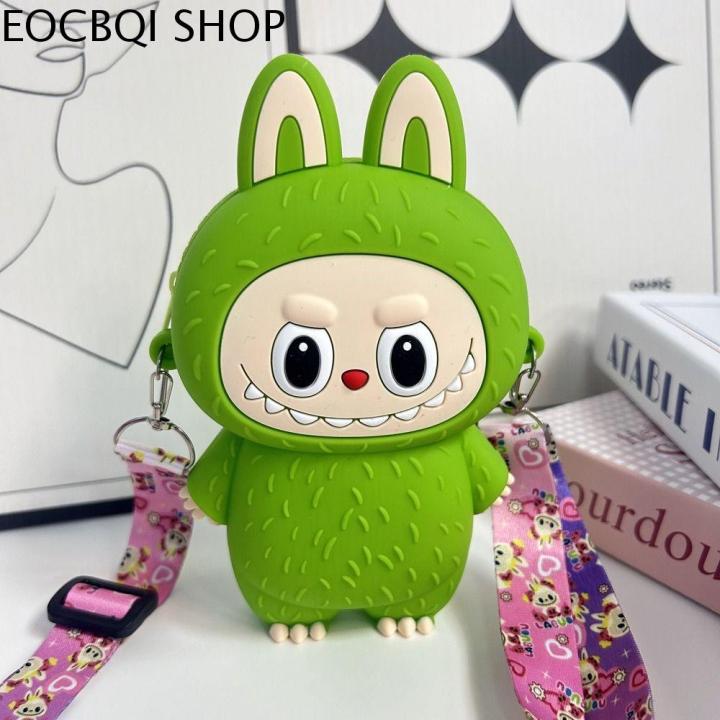 EOCBQI Labubu Doll Labubu Crossbody Bag Cartoon Shoulder Bag Silicone ...