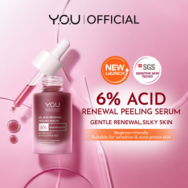 [NEW LAUNCH] Y.O.U Reeffect Boost 6% Acid Renewal Peeling Serum 20ml l 6% AHA+BHA+PHA | Lazada PH