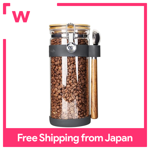 KKC Coffee Blister Bean Storage Container 500g airtight glass coffee ...