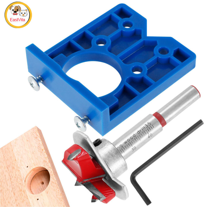 35mm Concealed Hinge Jig Woodworking Boring Hole Drill Guide Cutter Bit ...