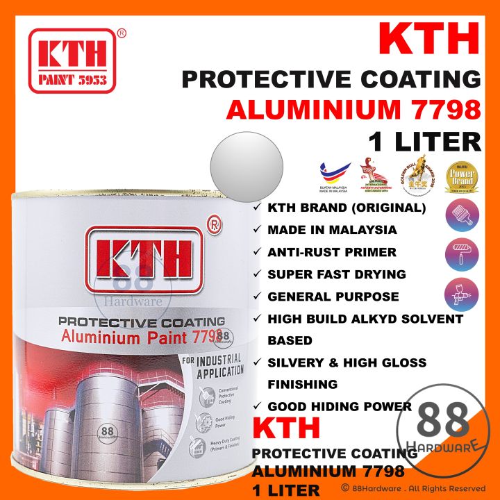 1L & 5L 7798 KTH aluminium paint / cat pagar besi / silver paint for ...