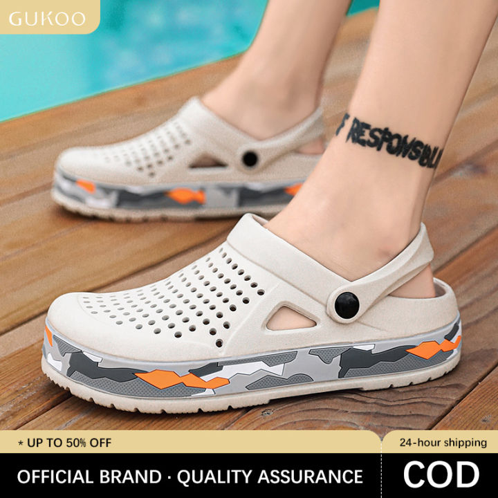 GUKOO Sandals for Men Slip on Garden Shoes Beach Shoes for Men ...