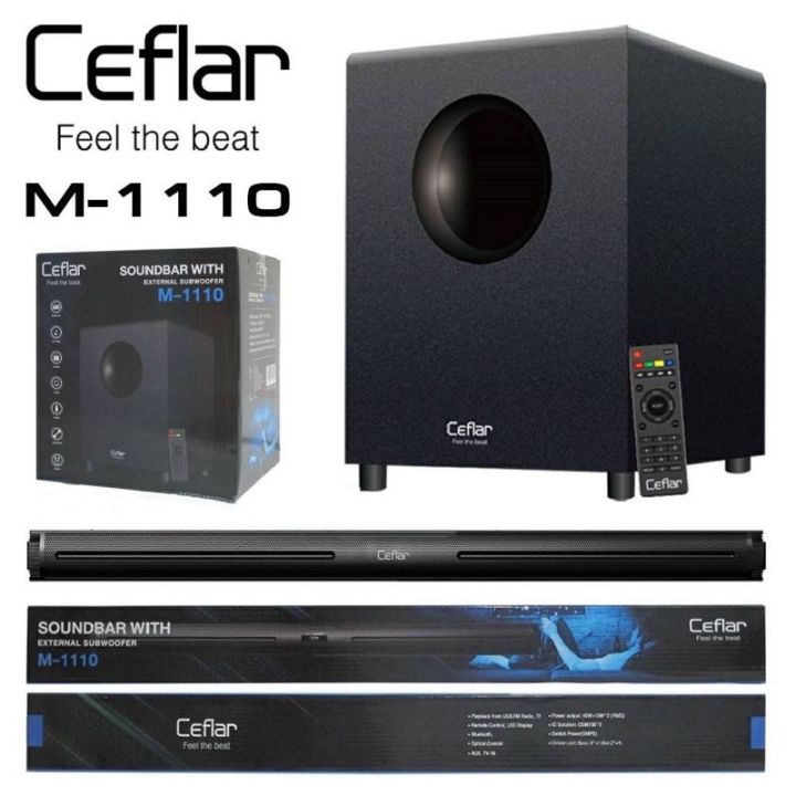 CEFLAR M1110 ลำโพงบลูทูธซาวบาร์ พร้อมซับวูฟเฟอร์ / ราคาต่อชุด (สินค้าใหม่ ศูนย์ไทย/ออกใบกำกับ ...