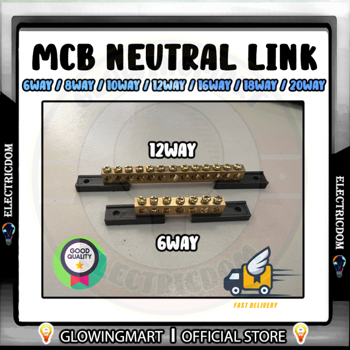 MCB NEUTRAL LINK BAR / SCREW BRASS COPPER BAR 6WAY / 8WAY / 10WAY ...