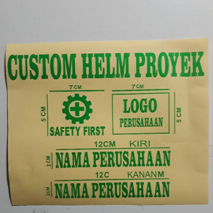 CUSTOM STIKER CUTTING SAFETY HELM PROYEK Stiker Viral | Lazada Indonesia