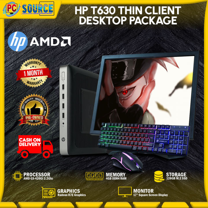 HP Thin Client T620 / T630 Desktop PC Package | AMD G Series Processor 4GB RAM 128gb SSD M.SATA ...