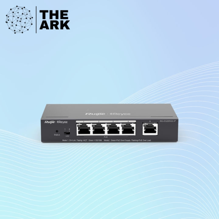 The Ark | Ruijie RG-ES205GC-P, 5-Port Gigabit Smart Cloud Mananged PoE ...