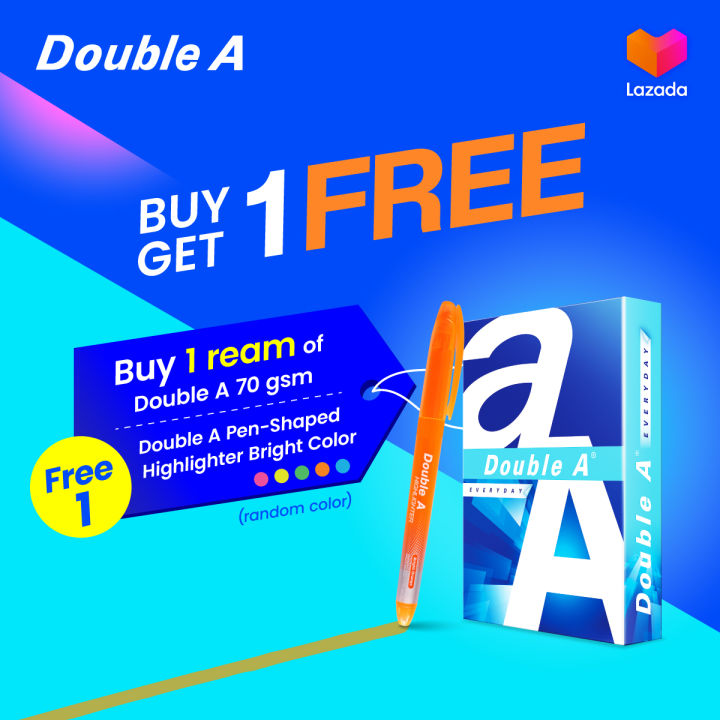 Double A Bond Paper 70GSM 500 Sheets (A4) W/ Free 1pc Double A Pen ...