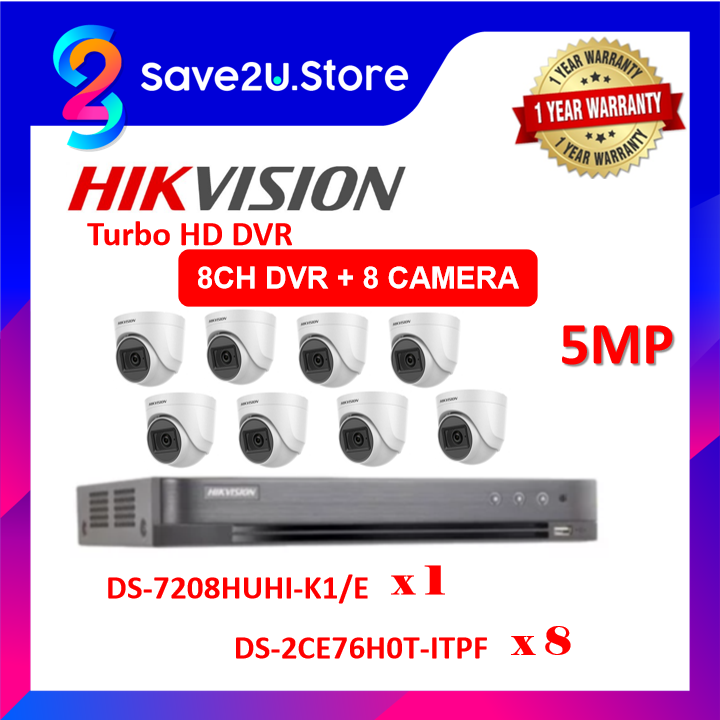 【Ready Stock】HIKVISION 5MP 8CH DVR PACKAGE SET DS-7208HUHI-K1/E / DS ...