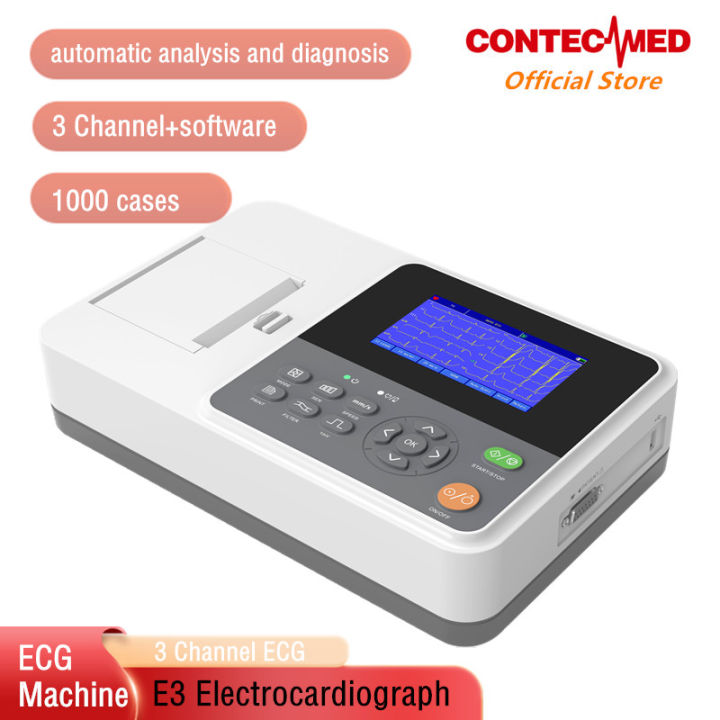 ContecMed E3 Portable 3 Channel 12 lead ECG Machine Interpretation EKG ...