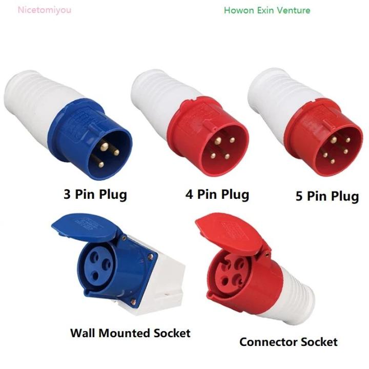 Industrial Plug Wall Socket Connector 16A 32A 3 Pin 4 Pin 5 Pin 240V ... Industrial Plug Wall Socket Connector 16A 32A 3 Pin 4 Pin 5 Pin 240V ...