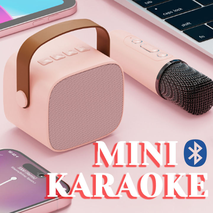 Speaker bluetooth with mic portable karaoke systems mini speaker set ...