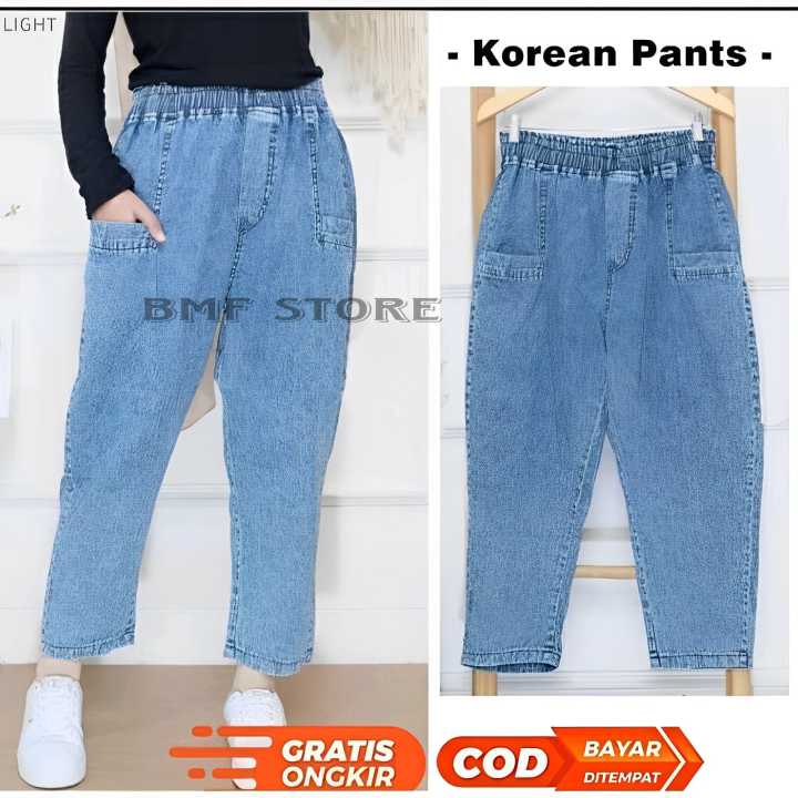 BMF - HARUKA JEANS BAGGY TERBARU JUMBO / CELANA WANITA BAGGY JEANS TERBARU | Lazada Indonesia