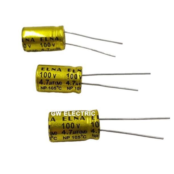 10pc ELNA Electrolytic Capacitor NP 100V 4.7uF 10*16mm | Lazada
