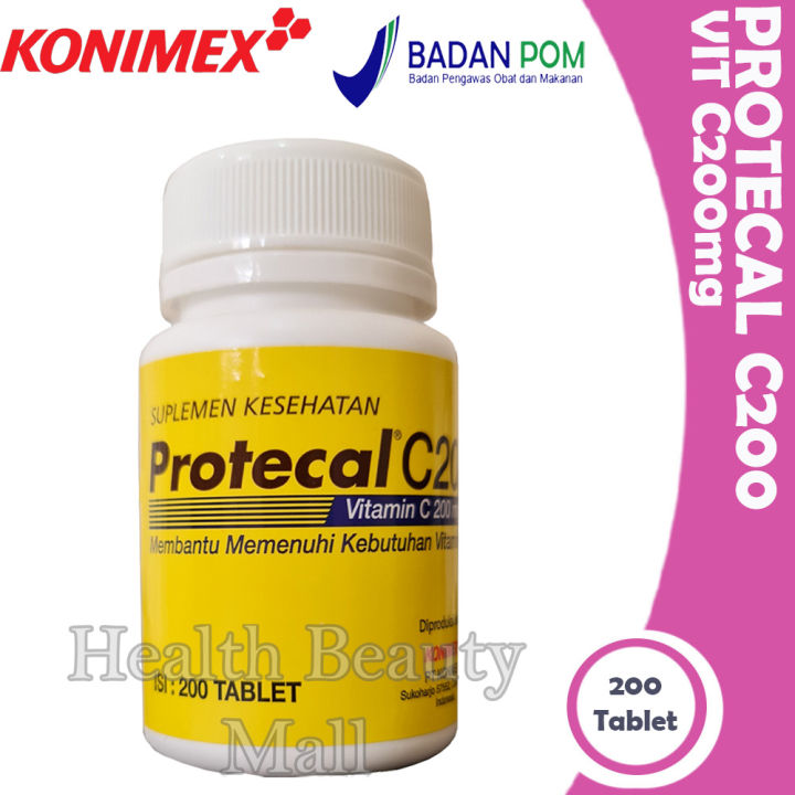 Protecal C200 Vitamin C 200 Tablet 200mg Antioksidan 200 Mg Sistem Imun ...