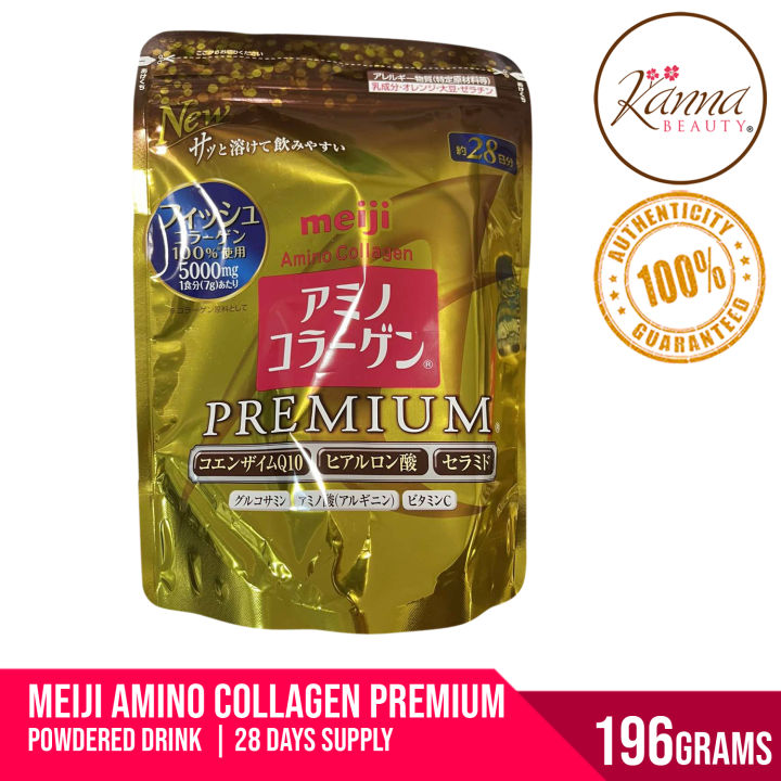 Meiji Amino Collagen Premium Powdered Drink Resealeable Pack 196g | Lazada PH