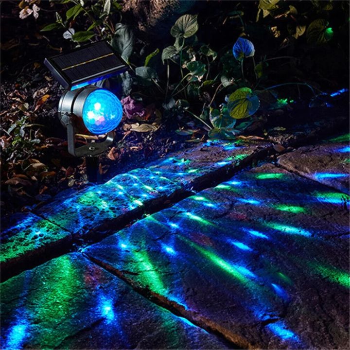 Home Taste Outdoor Solar LED Projector Light Rotating Color Projection ...