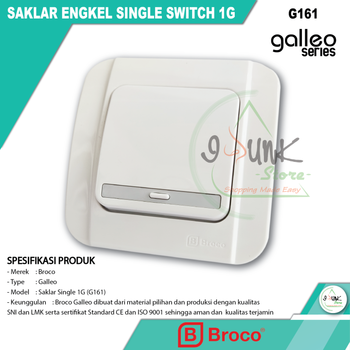 Broco Saklar Engkel Single Switch 1 G Galleo G161 - BROCO | Lazada ...