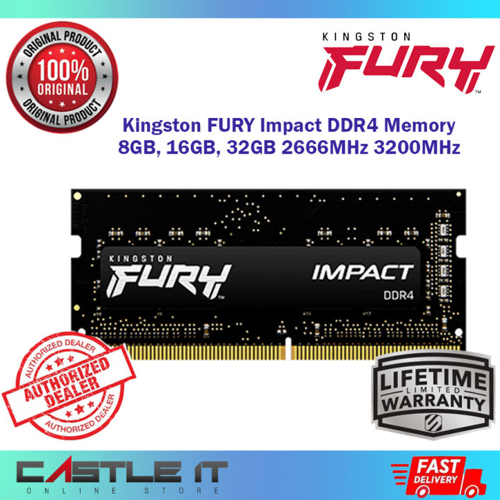 Kingston Fury Impact DDR4 32GB 16GB 8GB 3200MHZ SODIMMs Notebook Ram (KF432S20IB/16 KF432S20IB ...
