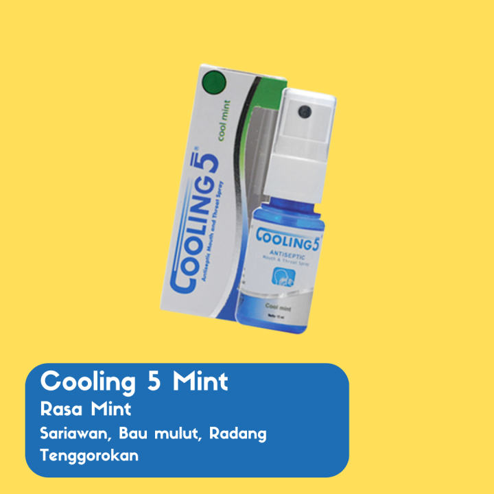 Cooling 5 Cool Mint 15 ml - Obat Sariawan, Sakit Tenggorokan, Radang ...