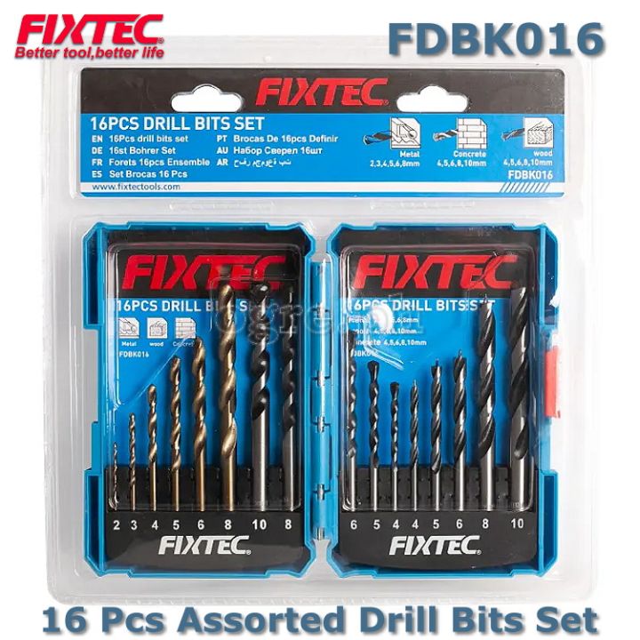 Fixtec FDBK016 16 Pcs Assorted Drill Bits Set | Lazada PH