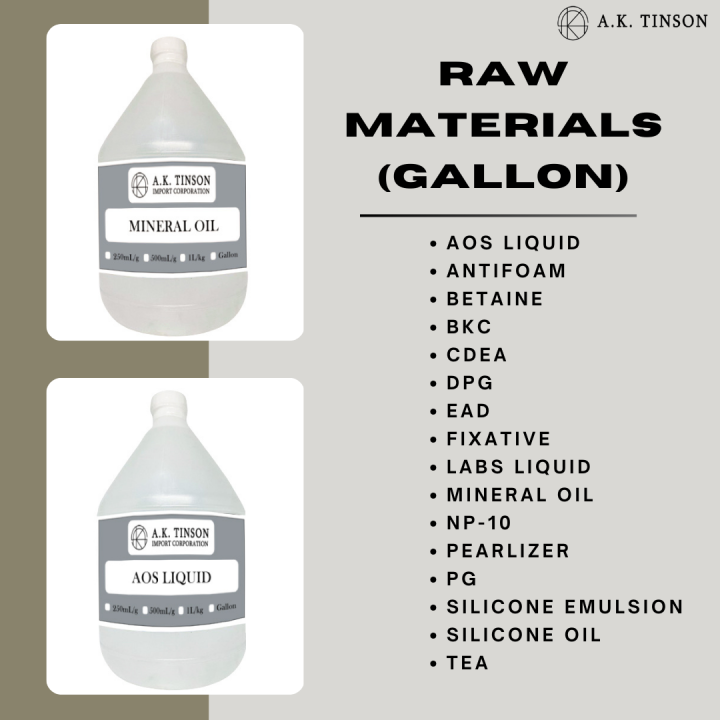 Materials Used in the Production of Household Products (LIQUID) Gallon ...