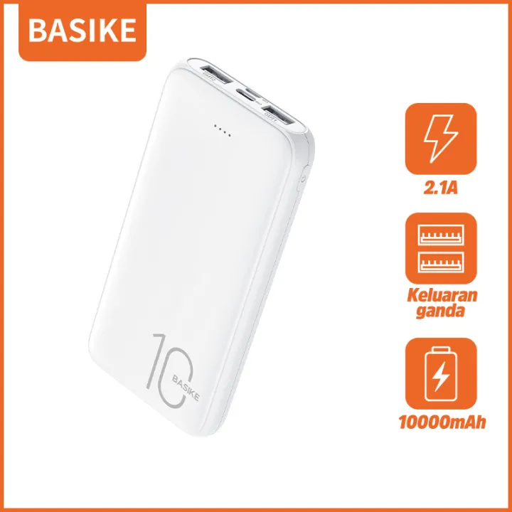 Power bank Powerbank Kapasitas nyata 10000mAh BASIKE asli input Micro ...