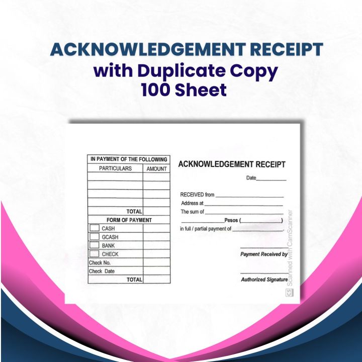 Acknowledgement Receipt with Duplicate | Lazada PH