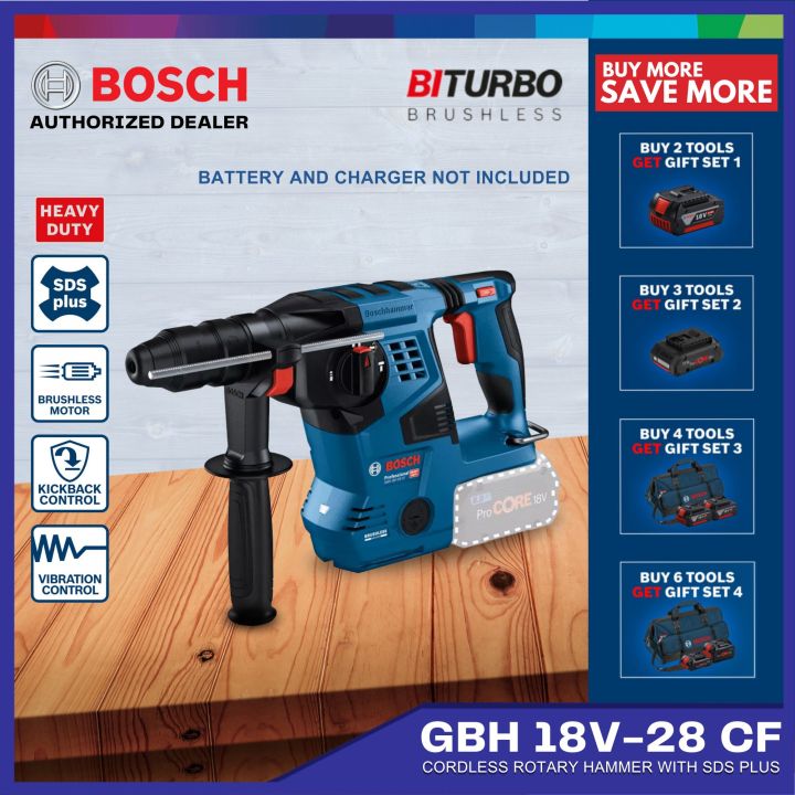 Bosch Gbh 18v 28 Cf Brushless Motor Solo Sds Plus Rotary Hammer Drill
