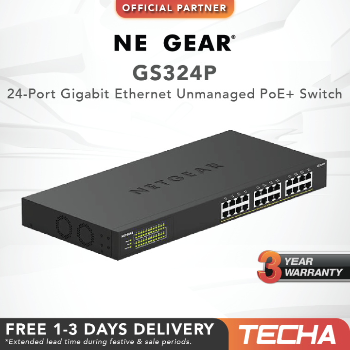 Netgear GS324P SOHO | 24-Port Gigabit Ethernet Unmanaged Switch with 16 ...