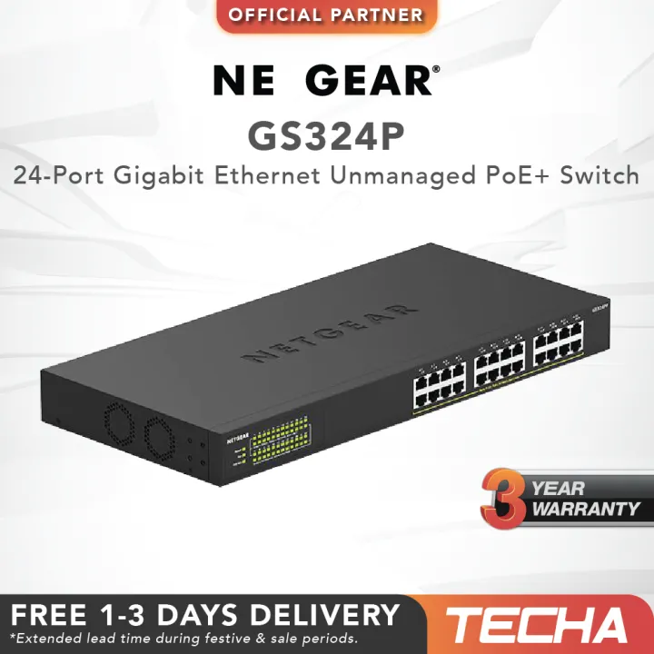 Netgear GS324P SOHO | 24-Port Gigabit Ethernet Unmanaged Switch with 16 ...