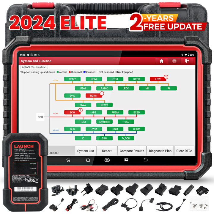 2024 LAUNCH X431 PRO3S+ V5.0 Bluetooth Bi-Directional Scan Tool, HD Trucks Scan, Topology Map ...