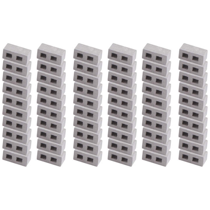60 Packs Cinder Blocks 1/12 Scale Mini Bricks Concrete Miniature Bricks ...