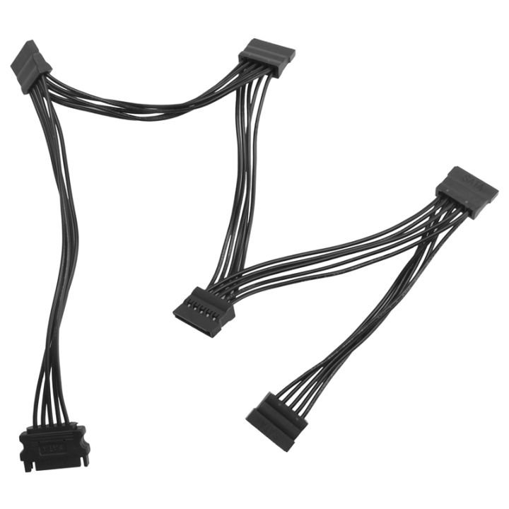 15 Pin Power Splitter 1 To5 Hard Drive HDD SSD Power Supply Cable Cord ...