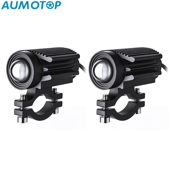 Motorcycle LED Headlights 60W White and Amber LED Pods Projector Lights ...