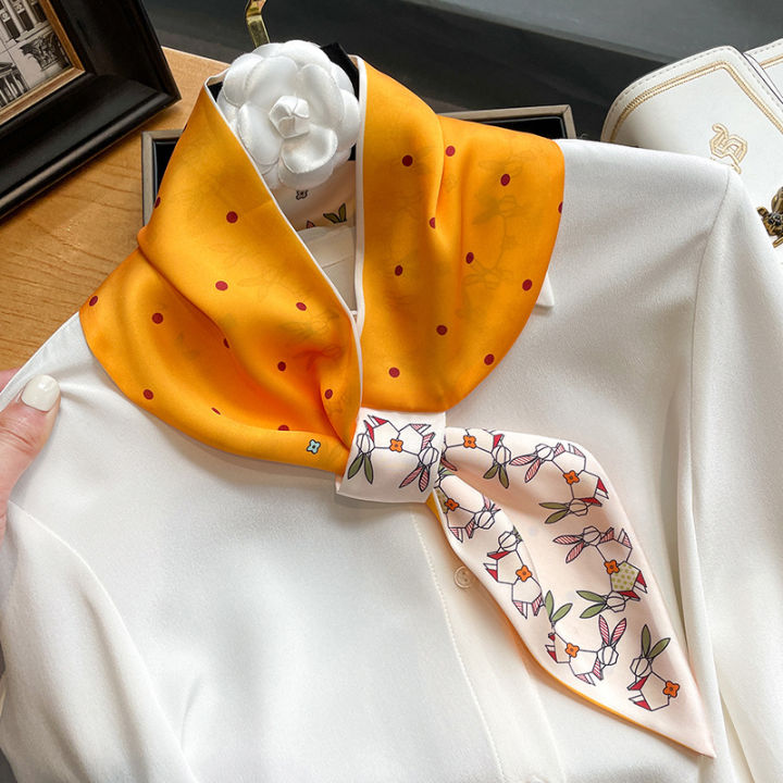 Ready Stock Long Small Silk Scarf Decorated with Small Scarf Simple and ...