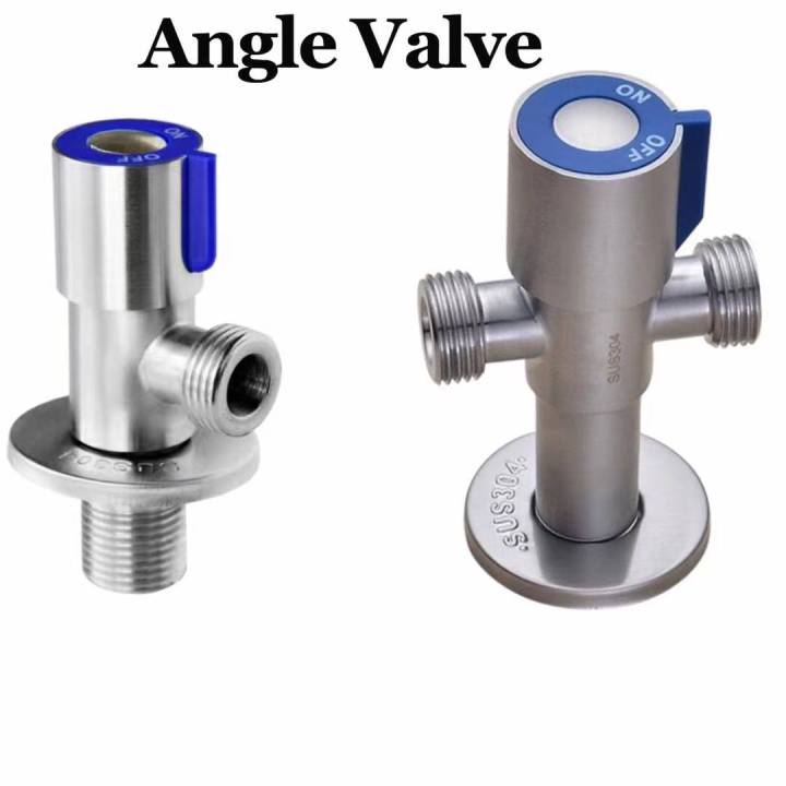 Double/Single 1/2 inch SUS 304 Stainless Steel Angle Valve Kitchen ...
