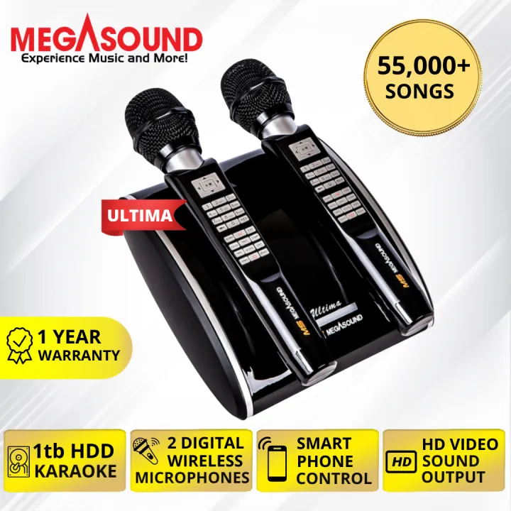 MEGASOUND ULTIMA Portable 2 Wireless Microphones 1TB HDD with 55,000 ...