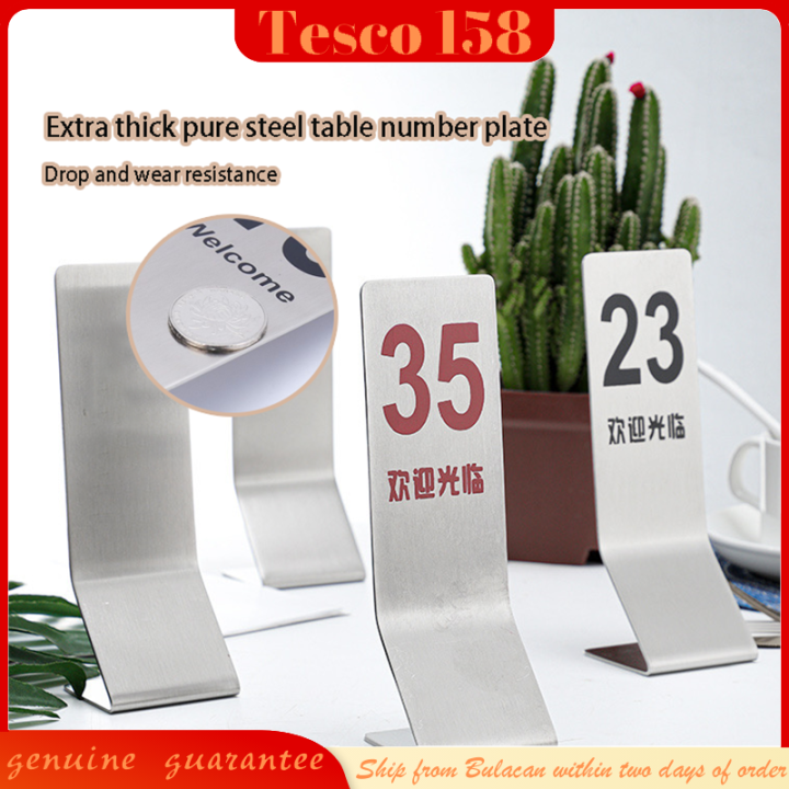Stainless Steel Double-sided Gold Number Plate for Restaurant Dining ...