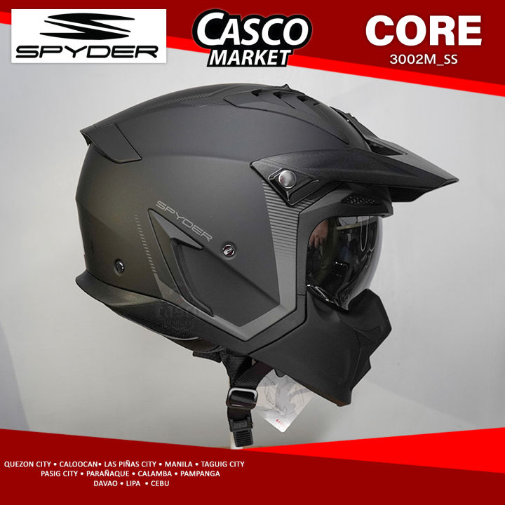 SPYDER CORE P PLAIN COLOR FULL FACE TO OPEN FACE MOTORCYCLE HELMET ...