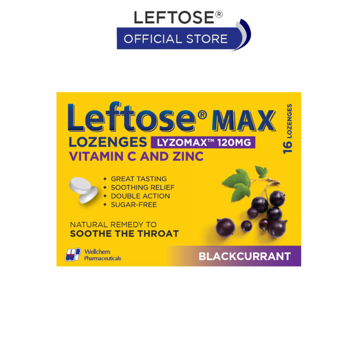 Leftose Max Lozenges With Lyzomax™ 120mg, Vitamin C and Zinc 16's ...