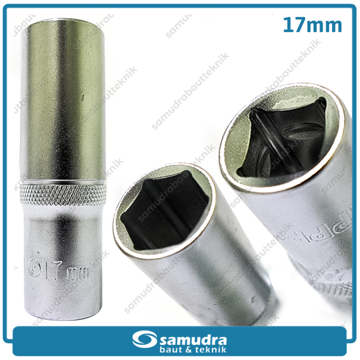Mata Sok Panjang 17 mm LIPPRO 1/2" 6 PT Anak Shock Deep Wall Socket ...