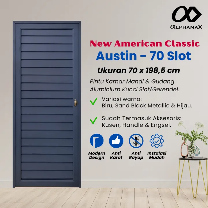ALPHAMAX Austin-70 Slot Pintu Rumah Pintu Kamar Mandi Pintu Gudang ...