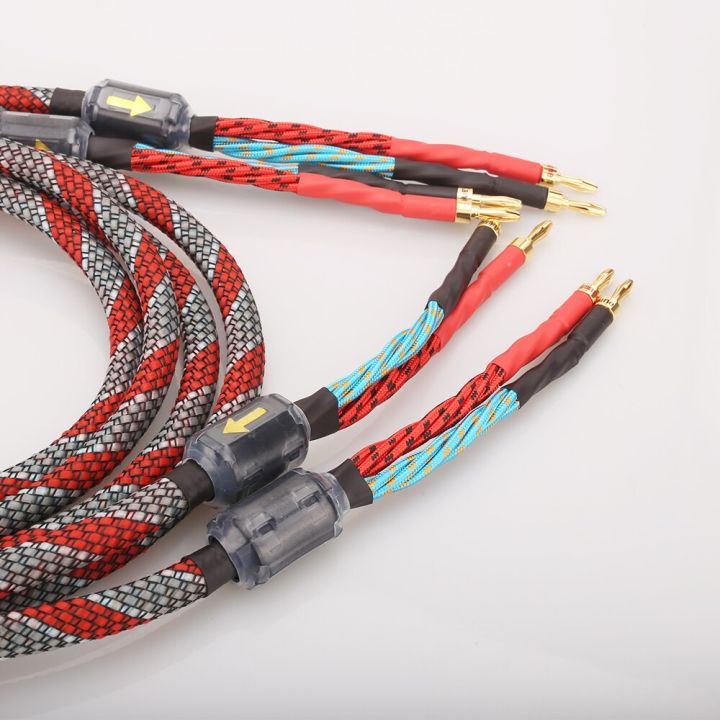 One Pair oxygen-free copper（OFC）audio HiFi speaker cable HI-FI high-end ...