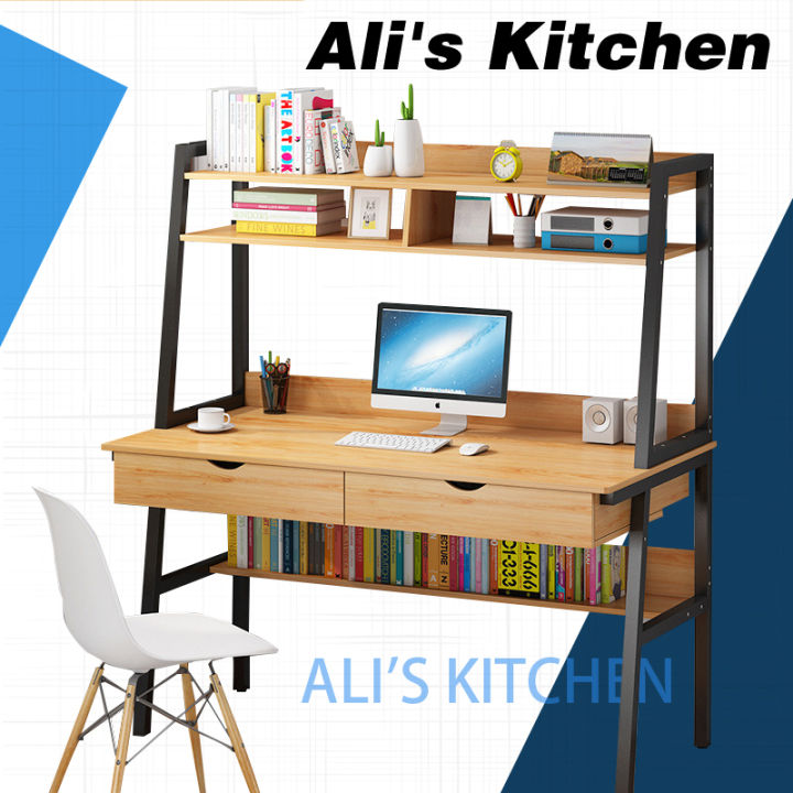 Computer desk With 2 drawers Office table student writing desk office ...