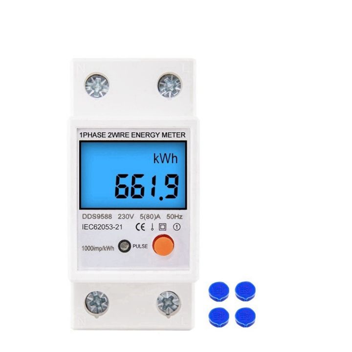 【GoS】-1 Pcs 230V AC Din Rail Single Phase Reset Zero Energy Meter KWh ...