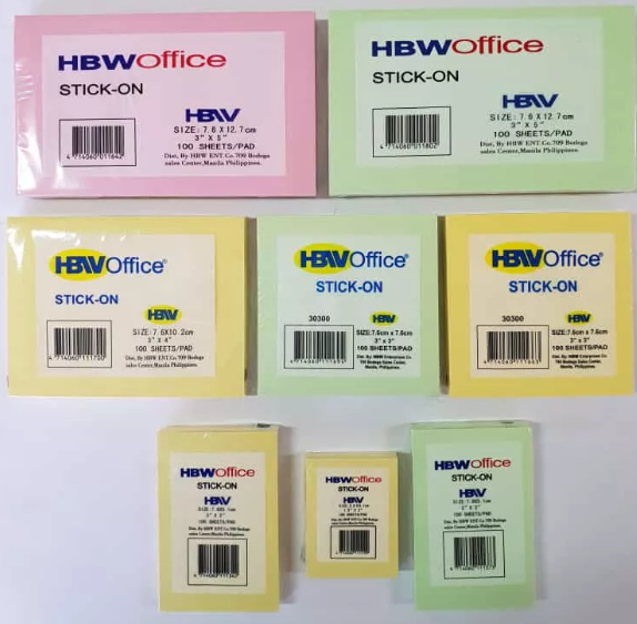 HBW OFFICE STICK-ON STICKY NOTES SOLD PER PAD | Lazada PH