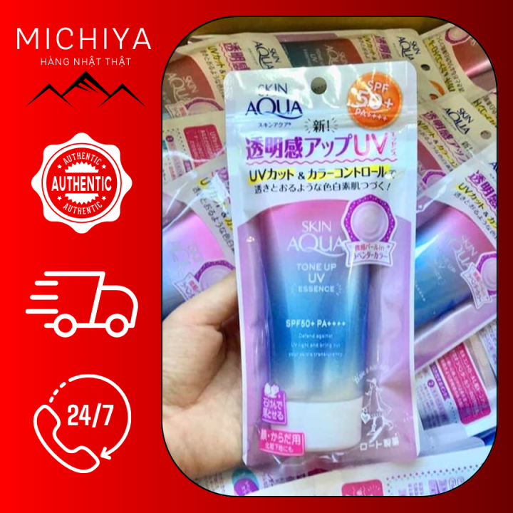 Kem chống nắng Skin Aqua Tím Nhật Bản, Kem chống nắng Skin Aqua Tone Up Essence Rohto Nhật ...